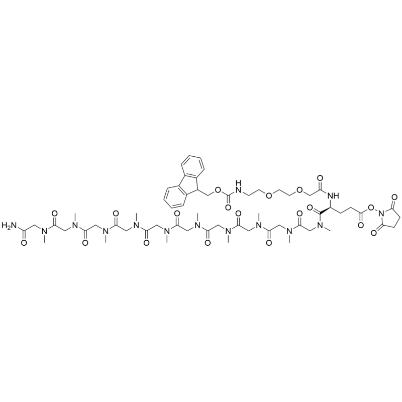 (Fmoc-PEG2-CH2COOH)-Glu(OSu)-pSar10-NH2 – Precise PEG